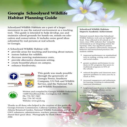 GA: Schoolyard Wildlife Habitat Planning Guide | PDF