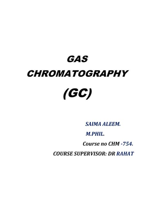 Column In Gas Chromatography Pptx