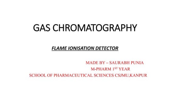 Flame Ionization Detector Ppt
