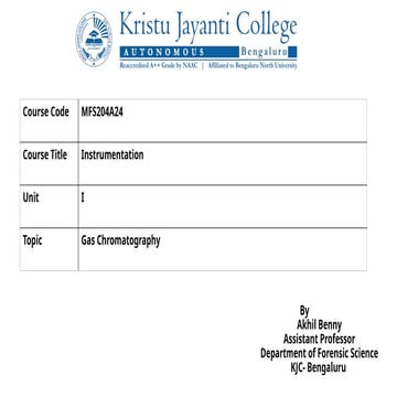 gas chromatography in forensic science -kjc | PPTX