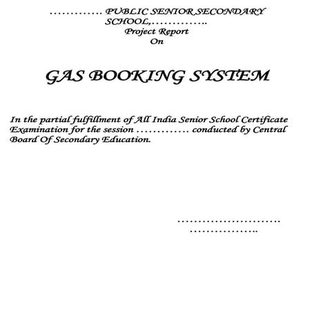 project report on Gas booking system in c++ | PDF