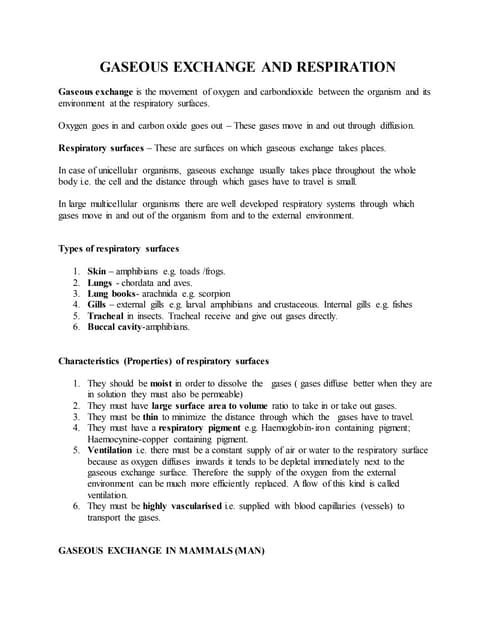 Mechanisms of gas exchange | PPTX