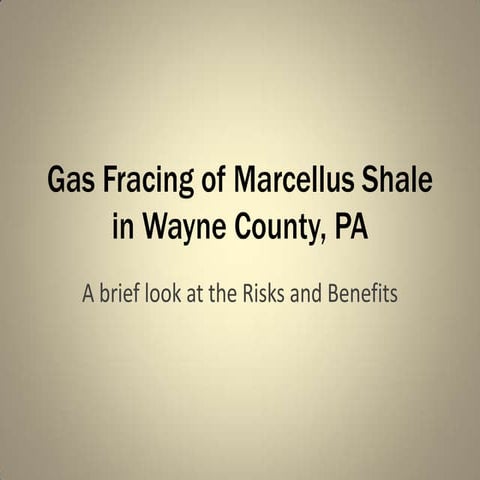 Gas fracing of marcellus shale | PPT