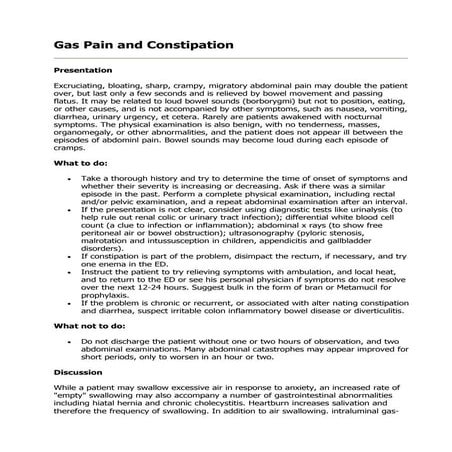 Gas Pain And Constipation | DOC