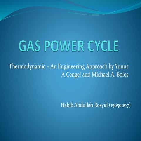 Gas power cycle(chapter 9) | PPTX