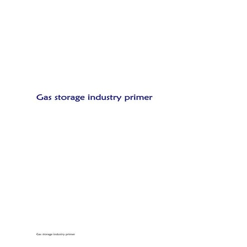 Gas storage industry primer-Niska | PDF
