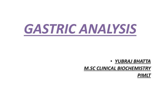 gastric fluid analysis | PPT