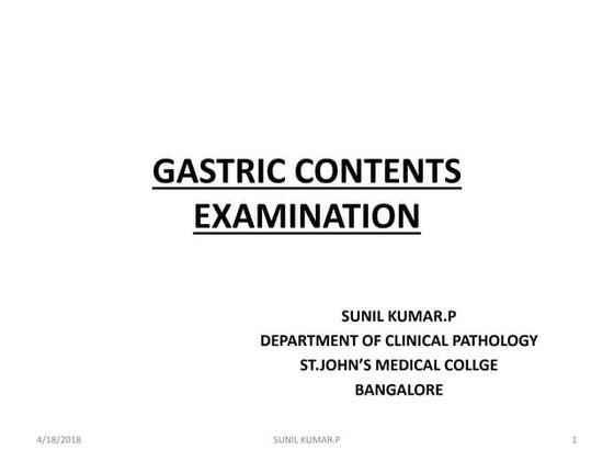 gastric fluid analysis | PPTX | Digestive Disorders | Diseases and ...