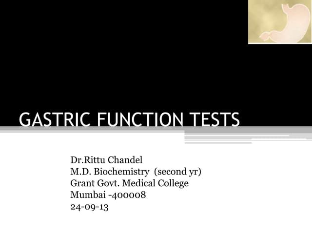 Gastric analysis | PPTX