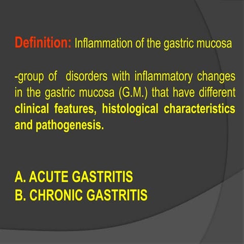 gastritis.ppt | Digestive Disorders | Diseases and Conditions