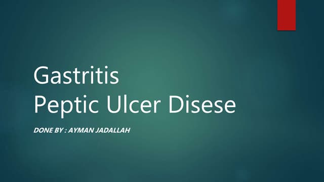 Management of Acute Exacerbation of Peptic Ulcer Disease (PUD) | PDF