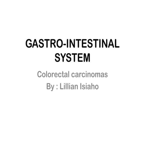 Colorectal cancer presentation | PPT