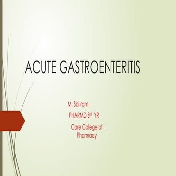 Acute gastroenteritis case study | PPTX