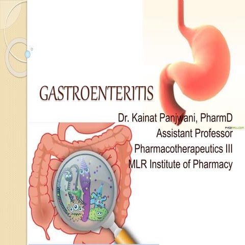 Gastroenteritis - Pharmacotherapy | PPTX