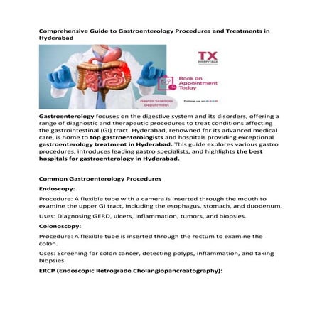 Gastroenterology Procedures in hyderabad | PDF