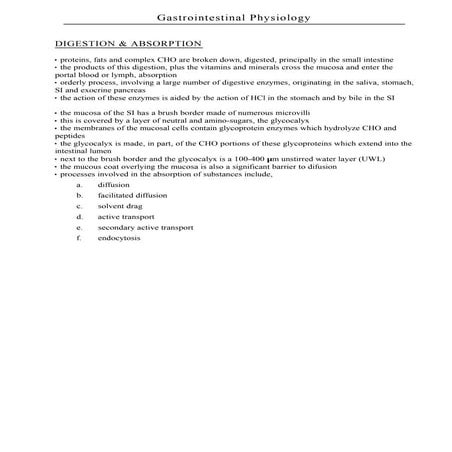 Gastrointestinal Physiology | PDF