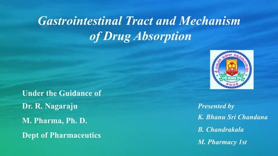 ABSORPTION OF DRUGS - GENERAL PHARMACOLOGY | PPT