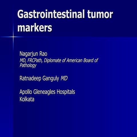 Gastrointestinal Tumour Markers | PPT