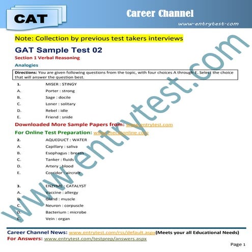 Gat sample-test-02 | PDF