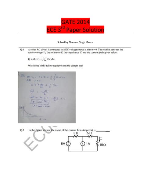 Gate 2014 Ece 3rd Paper Solution Pdf