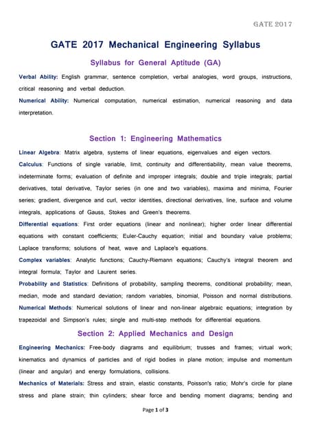Gate me 2015_syllabus | PDF
