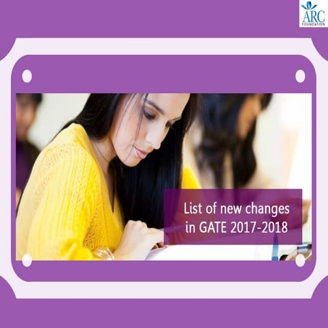 List of new changes in GATE 2017-2018 | PDF