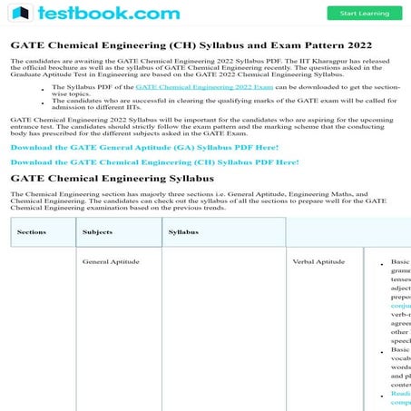 GATE Chemical Engineering (CH) Syllabus and Exam Pattern 2022.pdf