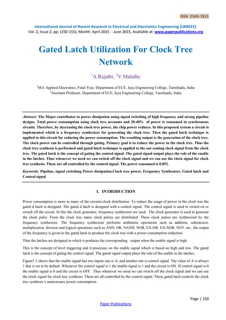 Clock tree synthesis in Physical Design flow | PDF