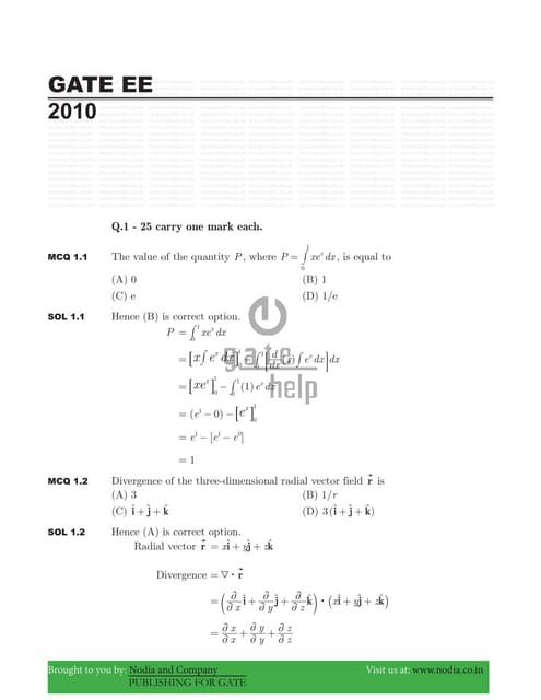 EE gate-2016-set-1 | PDF