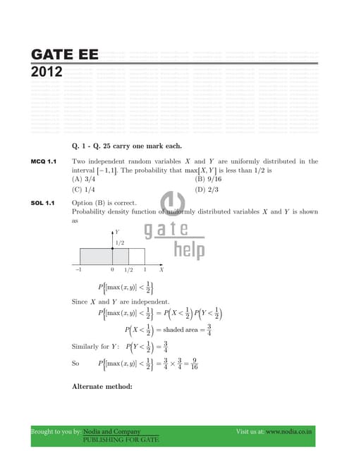 EE gate-2016-set-1 | PDF