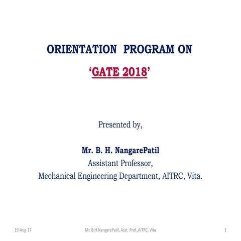 Gate orientation program 2018 | PPTX