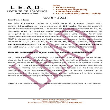 Gate pattern | DOC | Standardized Testing | Educational Assessment
