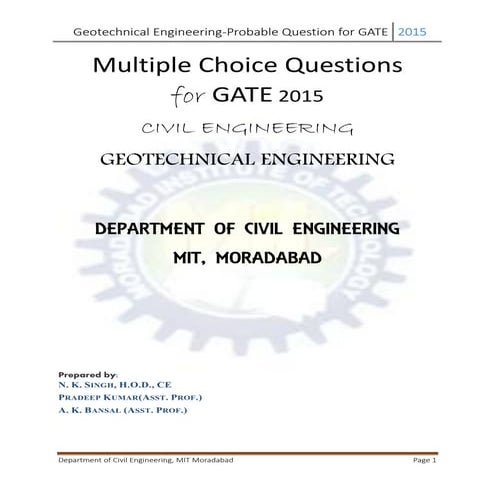 Probable questions for GATE 2015 | PDF