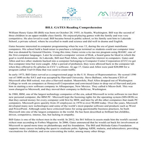 ESL READING COMPREHENSION gates-grade5.pdf | Technology & Computing