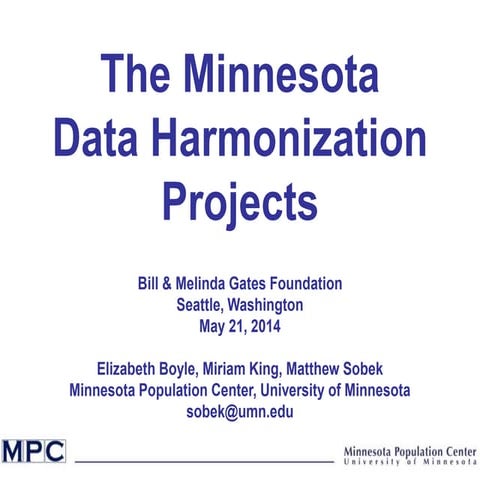 Minnesota Data Harmonization Projects | PPT