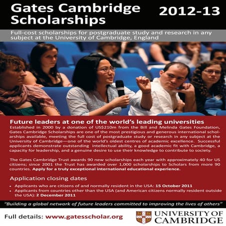 Gates cambridge poster 2012 13 | PDF