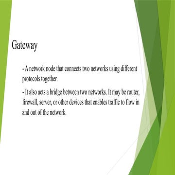 Gateway Network Device, Connector of Network | PPT