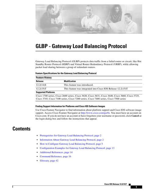 Gateway Load Balancing Protocol Pdf Computer Networking Computing