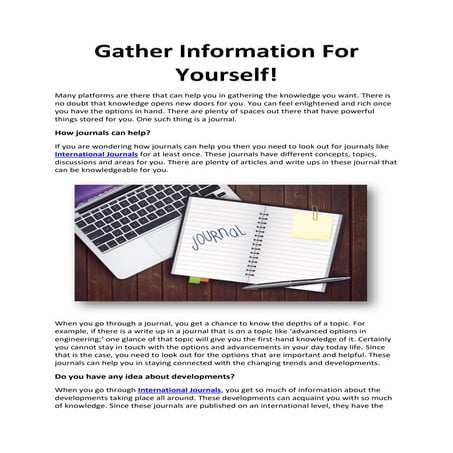 Gather information for yourself! | PDF