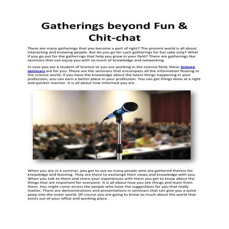 Gatherings beyond fun & chit chat | PDF