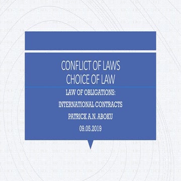 Proper Law of the Contract - Conflict of Laws | PDF