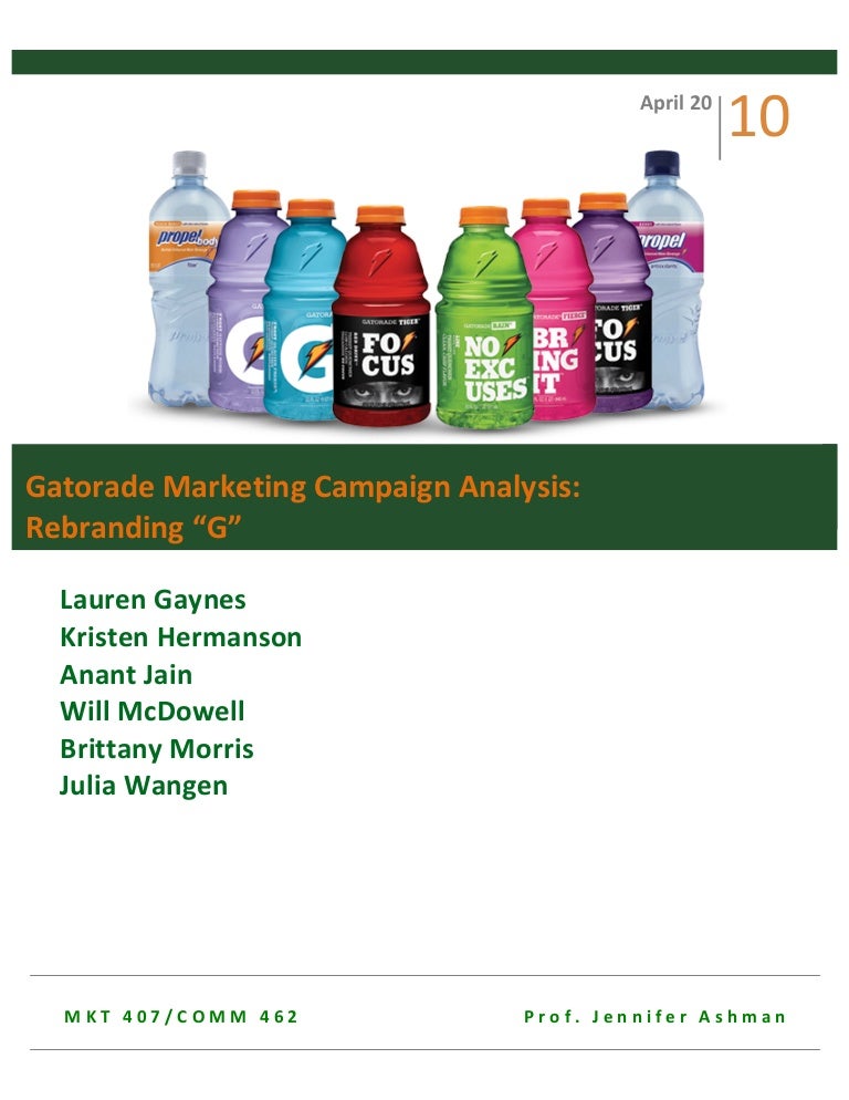 Gatorade Marketing Campaign Analysis: Rebranding G