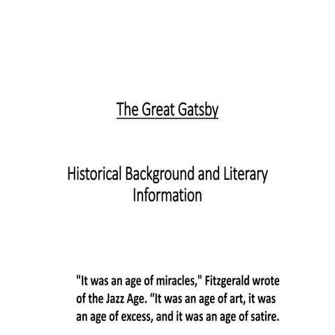 The great gatsby | PPTX