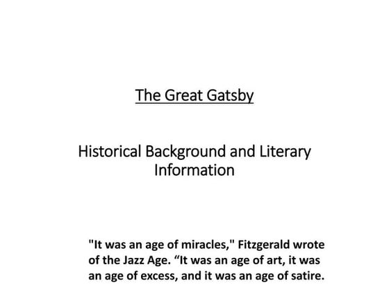 The great gatsby | PPTX