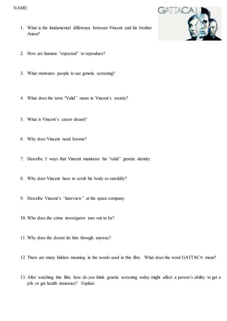 Gattaca Movie Reflection | DOC