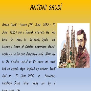 Gaudi's crafts and history (Spanish team) | PPTX
