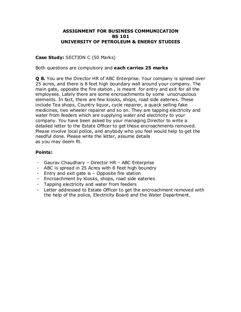 letter to estate officer