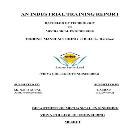Industrial training report | DOCX