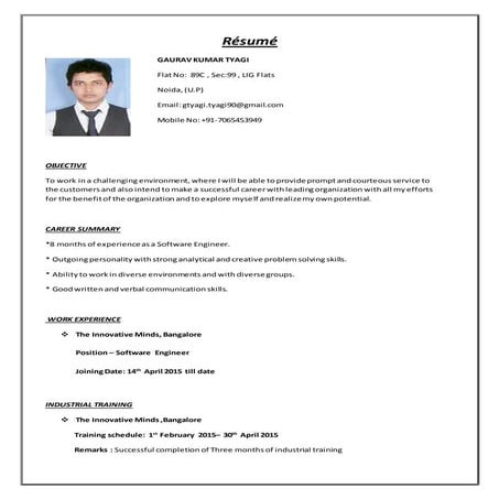 Gaurav tyagi resume 2016 | PDF