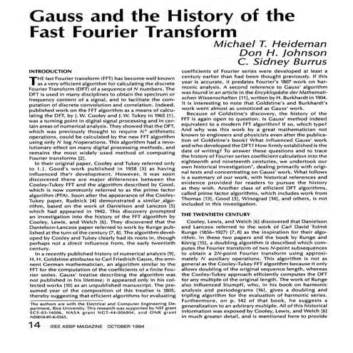 +Gauss and the history of the fast fourier transform | PDF | Physics ...